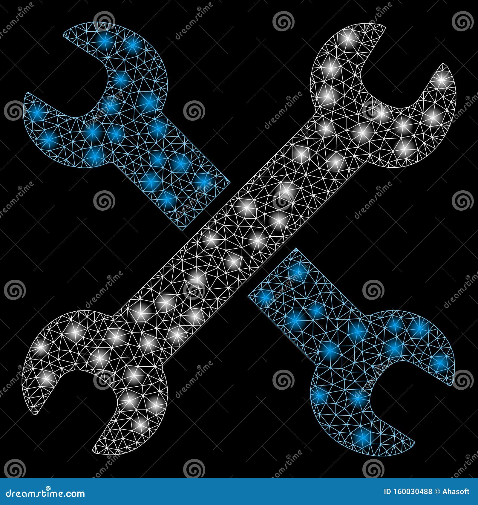 Flare Mesh 2D Wrenches with Light Spots Stock Vector - Illustration of ...
