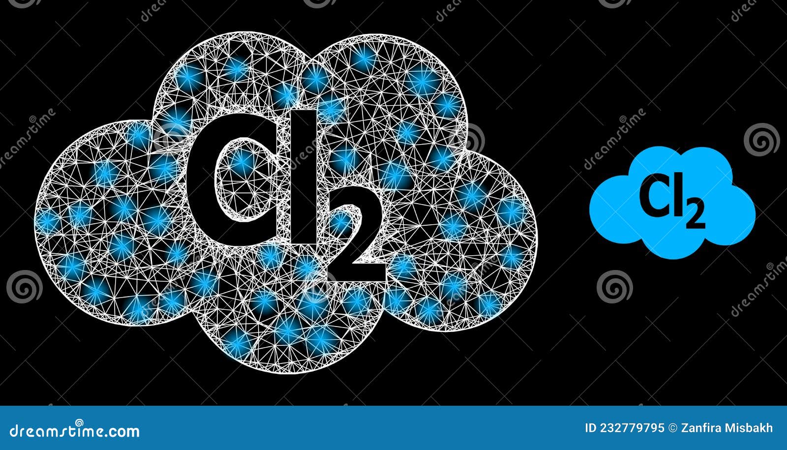 Flare Net Chlorine Cloud with Color Light Spots Stock Vector ...