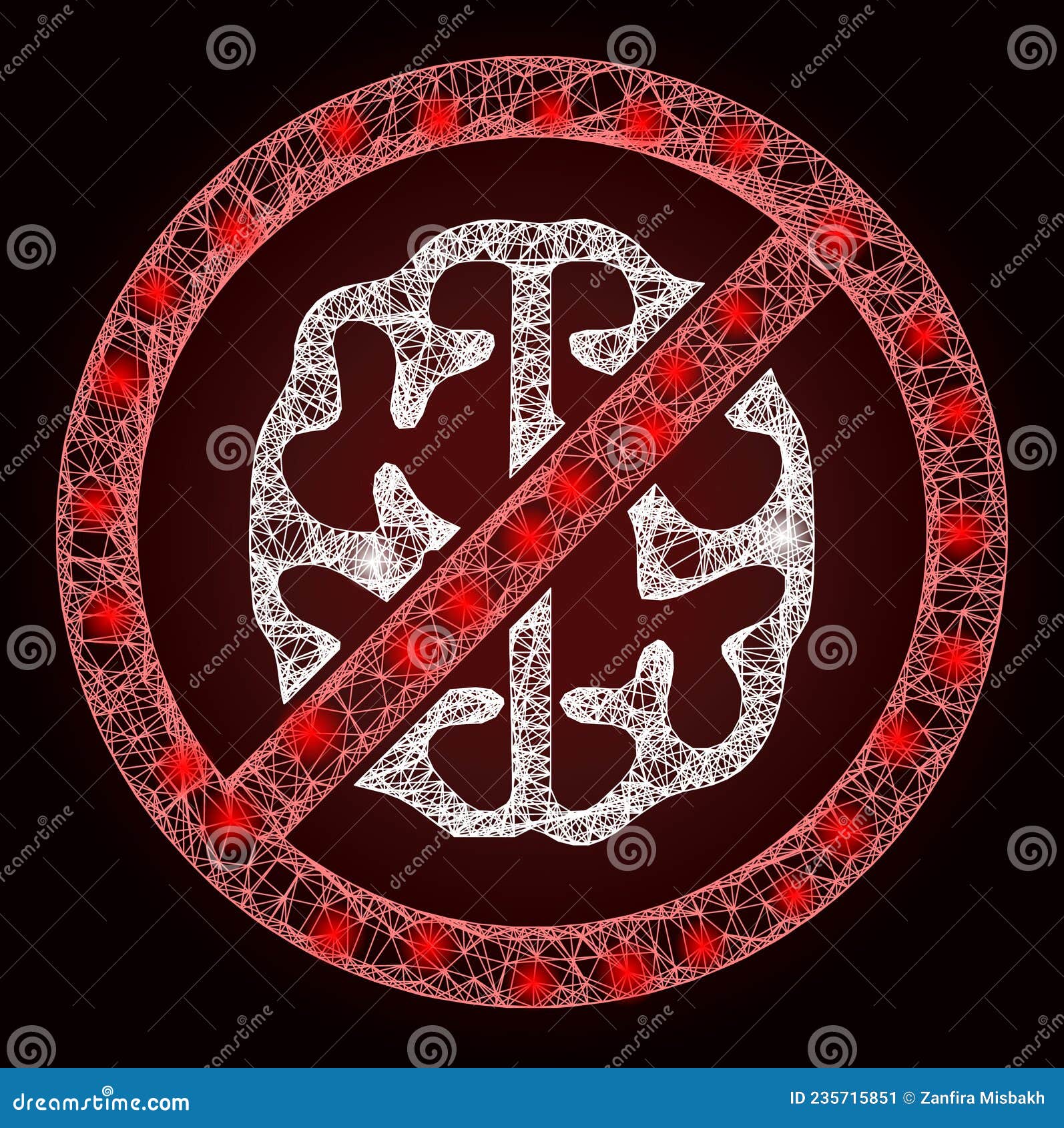 Flare Net Mesh Brainless with Light Spots Stock Vector - Illustration ...