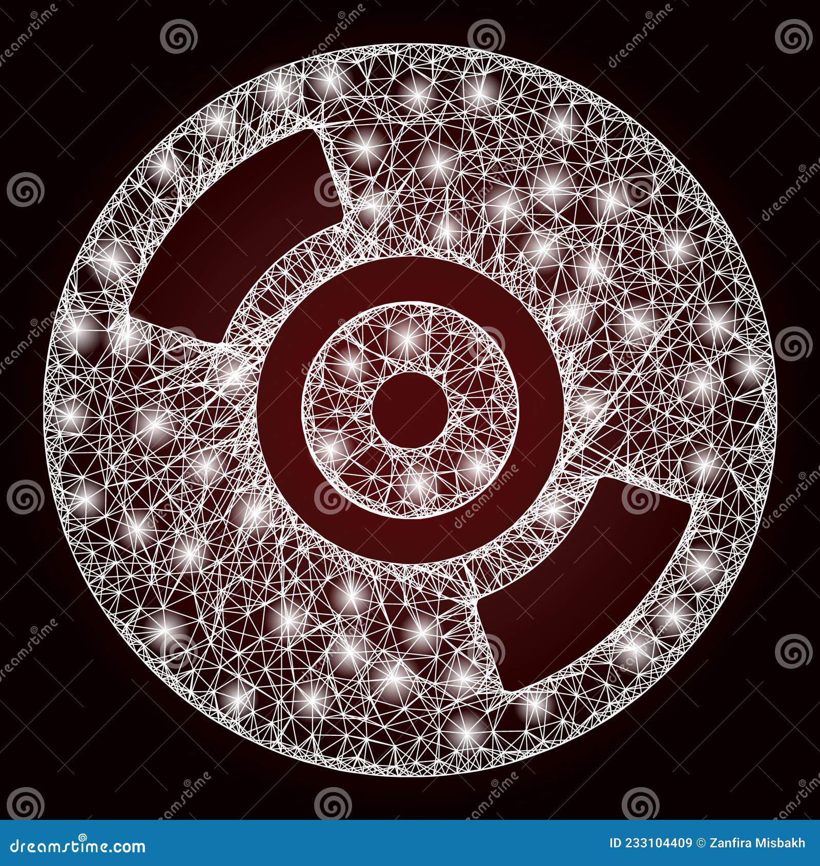 3D CD Disc In Wireframe Hologram Style. Nice 3D Rendering Royalty-Free ...