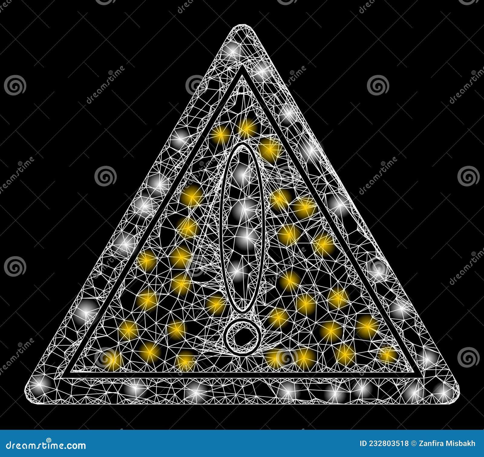 Danger Triangle Sign Yellow Background Vector Illustration ...