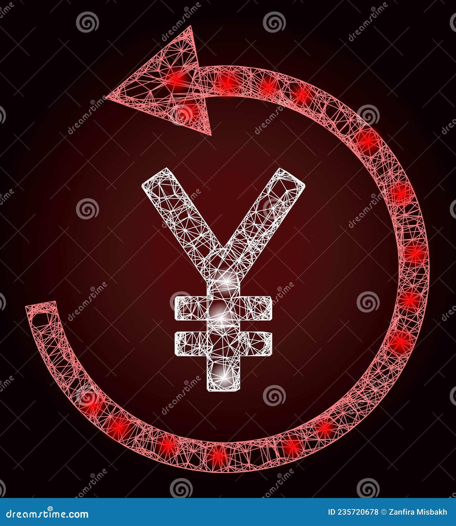 Flare Net Mesh Japanese Yen Refund with Lightspots Stock Vector ...