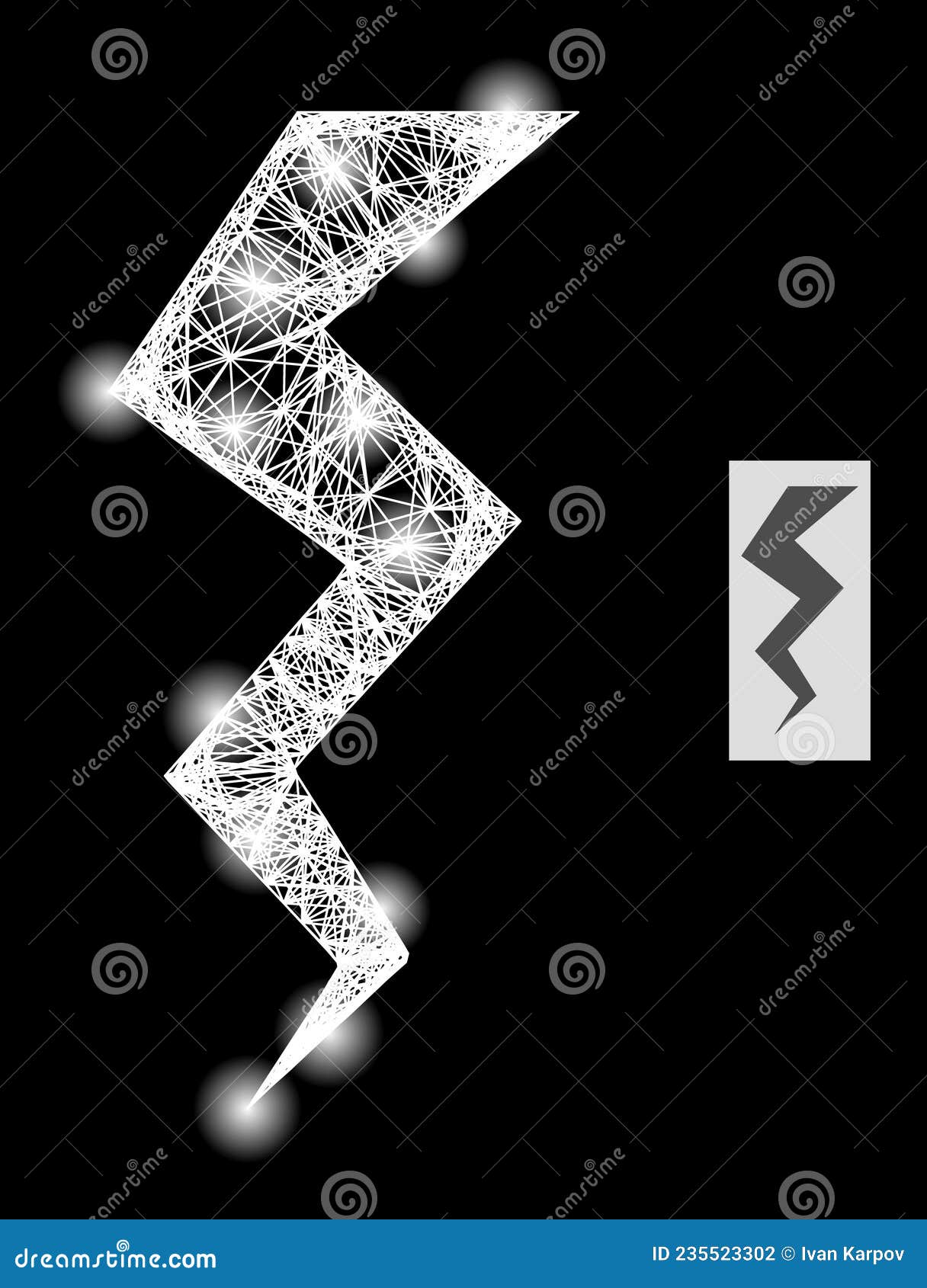 Glitter Net Mesh Thunder Crack with Light Spots Stock Photo - Image of ...