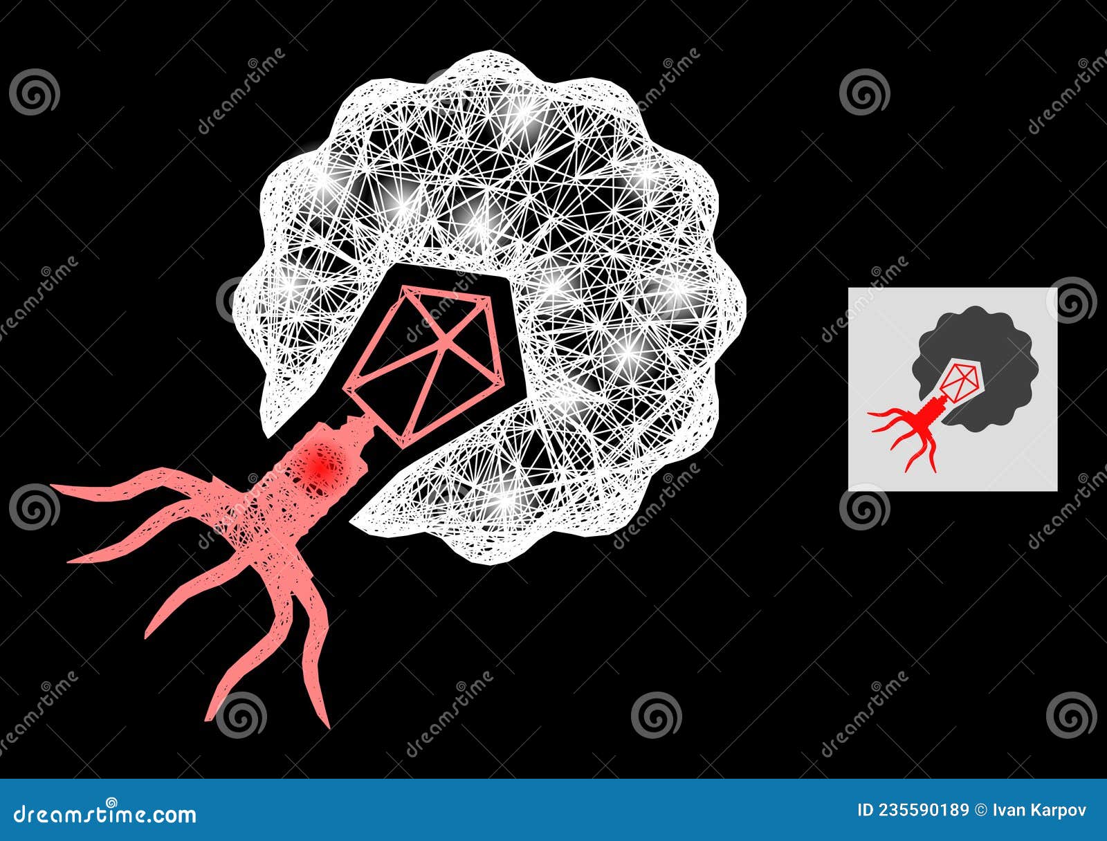 Flare Net Mesh Virus Infecting Cell with Light Spots Stock Vector ... Flare Net Mesh Virus Infecting Cell with Light Spots Stock Vector ...