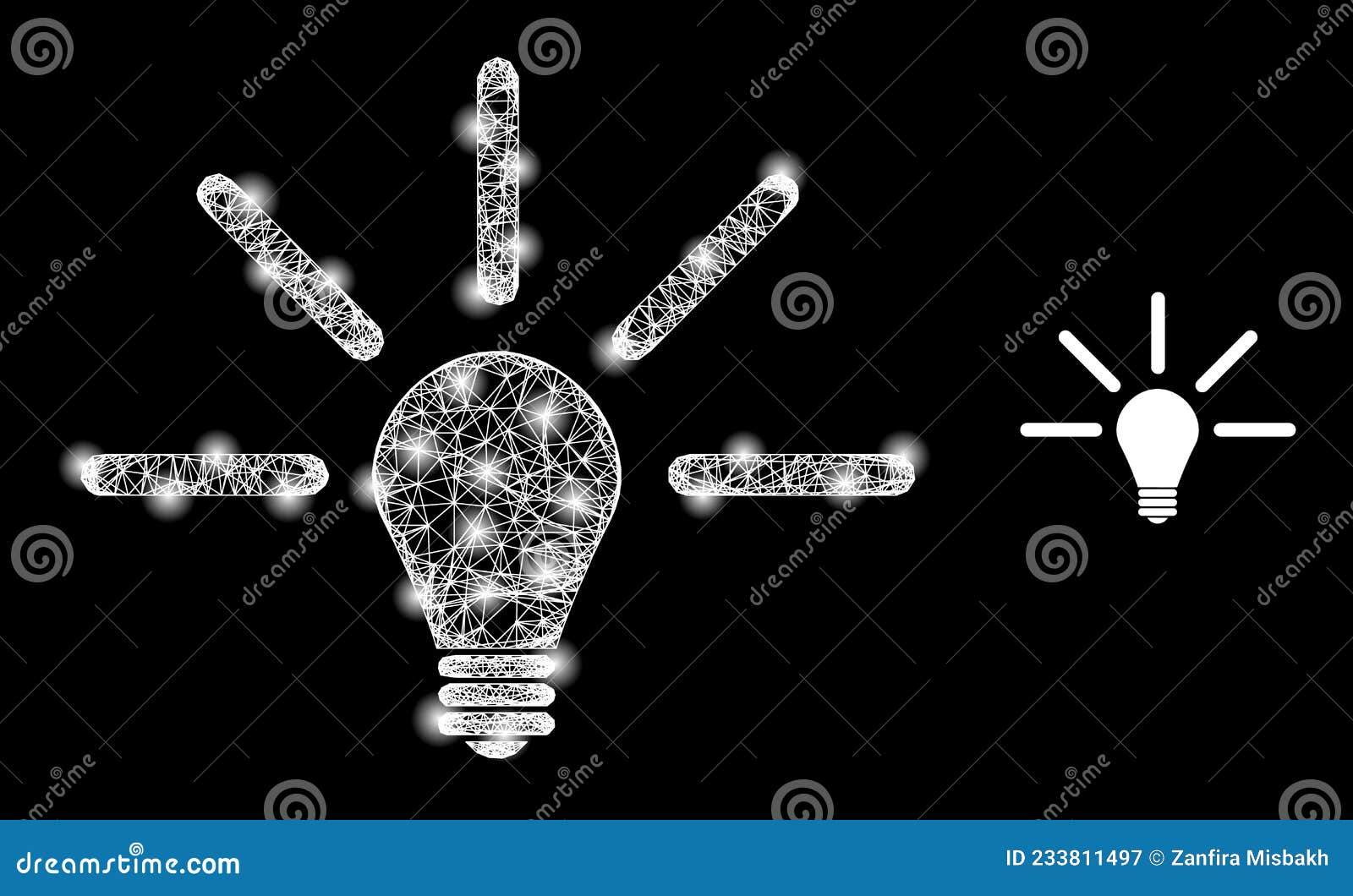 Flare Network Bulb Light with Color Glare Spots Stock Vector ...
