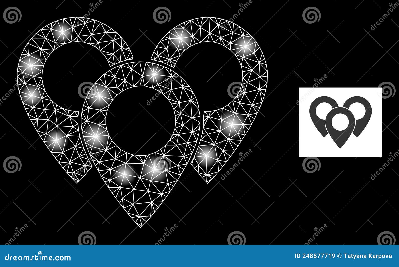 Flare Network Map Markers Icon with Glare Lightspots Stock Vector ...