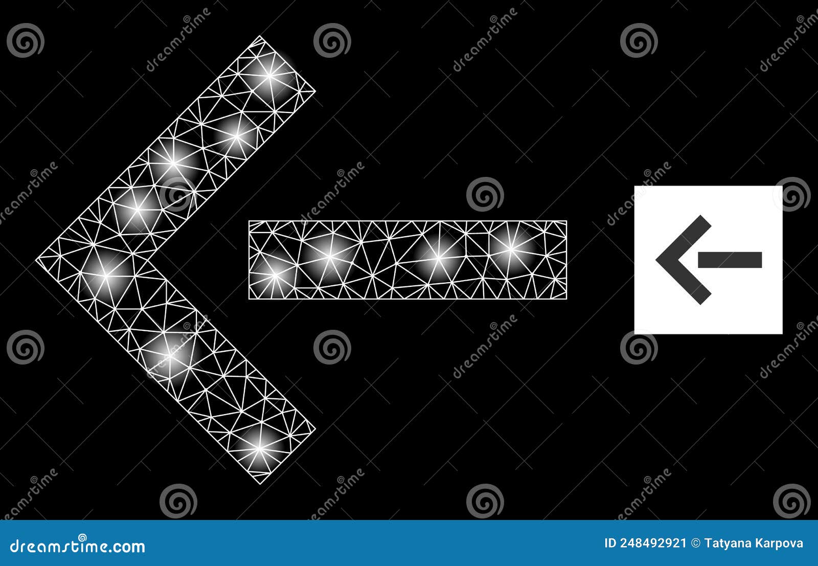 Flare Network Move Left Icon with Glare Light Spots Stock Vector ...