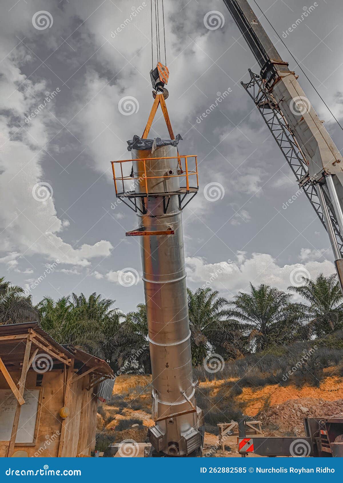 Flare Stack Biogas Power Plant Project Stock Image - Image of tree ...