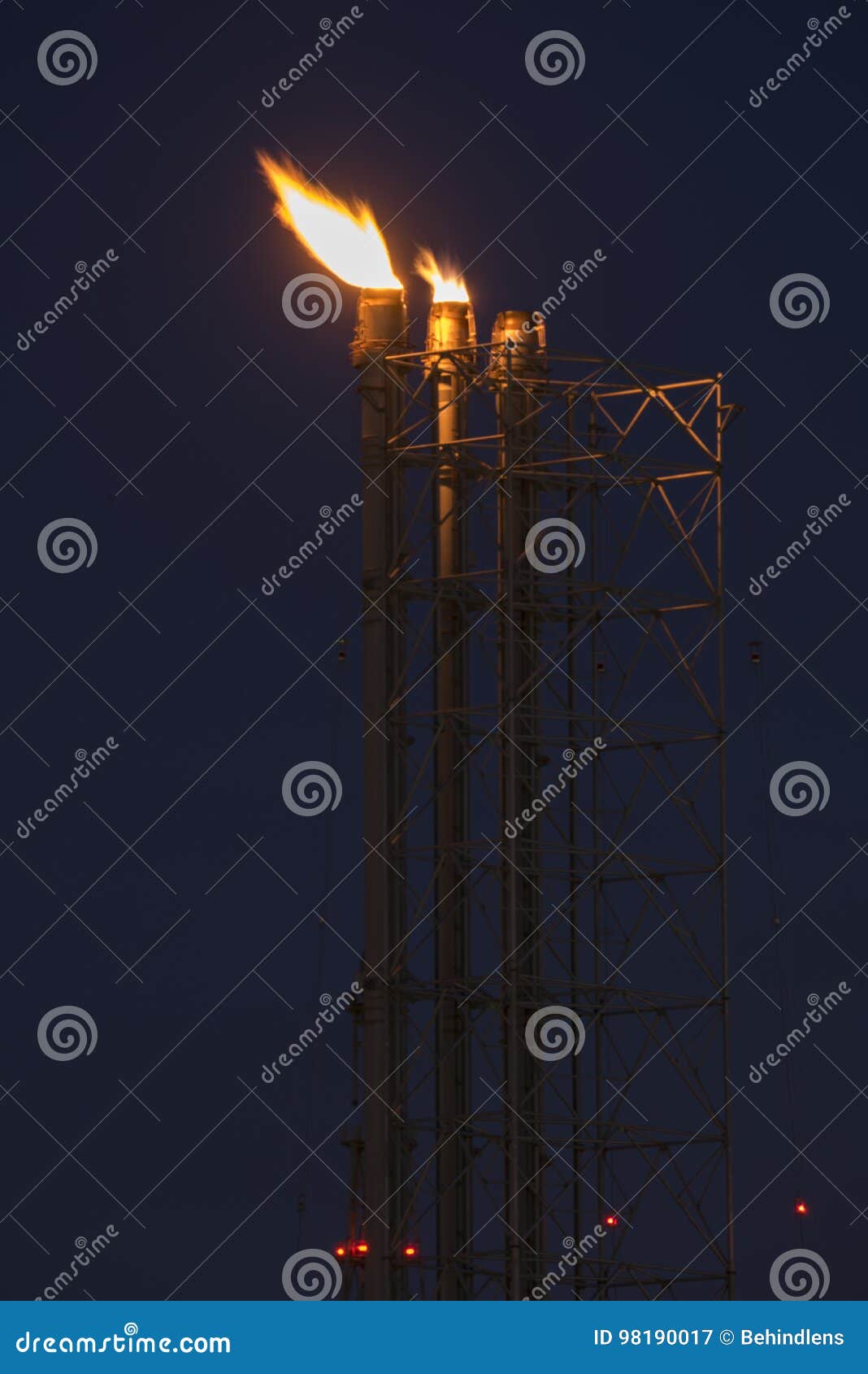 Flare Stack Industry Safety Equipment. Stock Image - Image of global ...