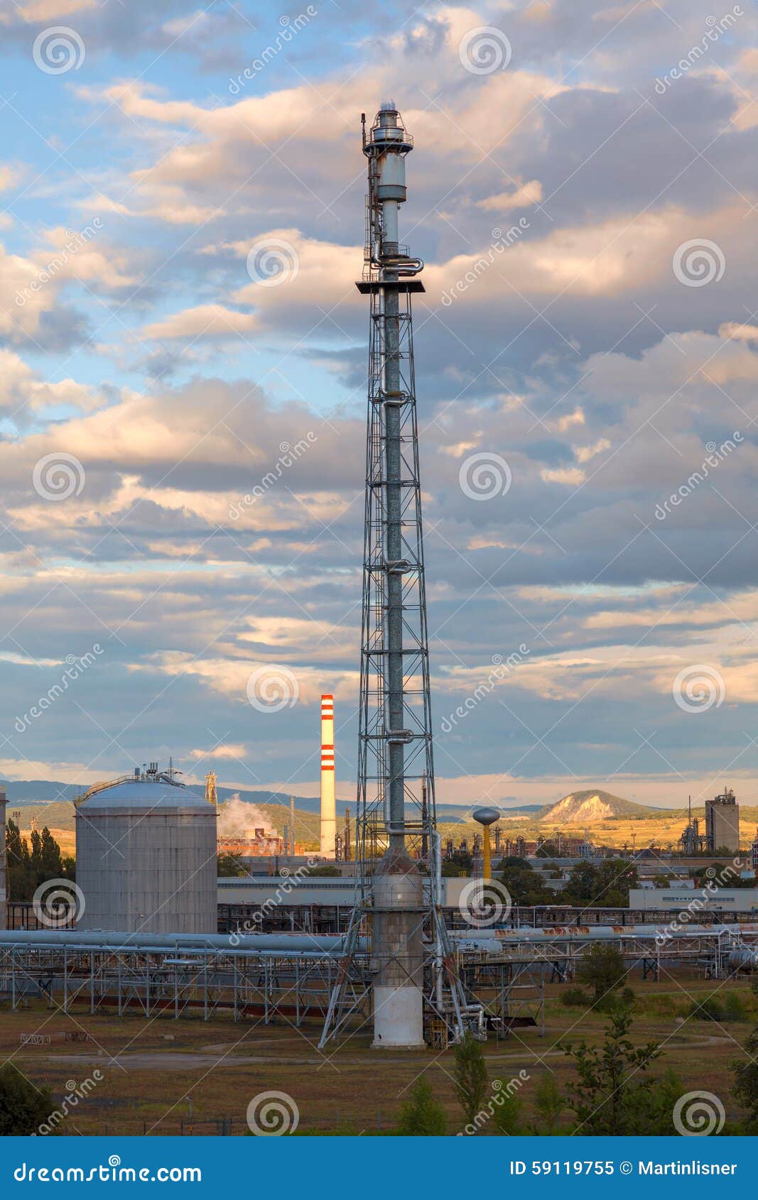 Flare Stack at Oil and Gas Refinery Plant Stock Image - Image of ...