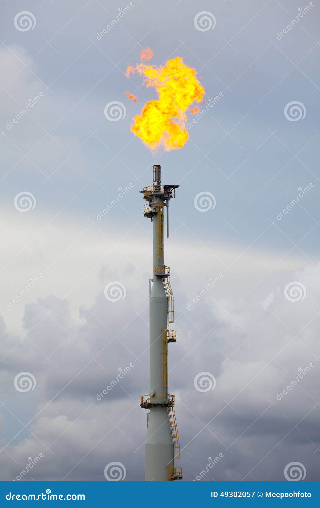 Flare Stack at Oil and Gas Refinery Plant Stock Image - Image of smoke ...