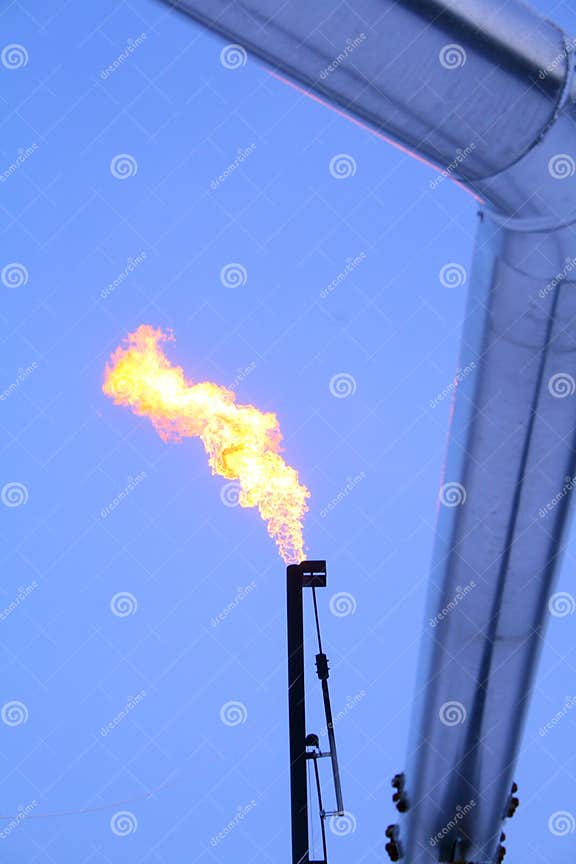 Flare stack with pipe stock image. Image of drilling, fuel - 3694381