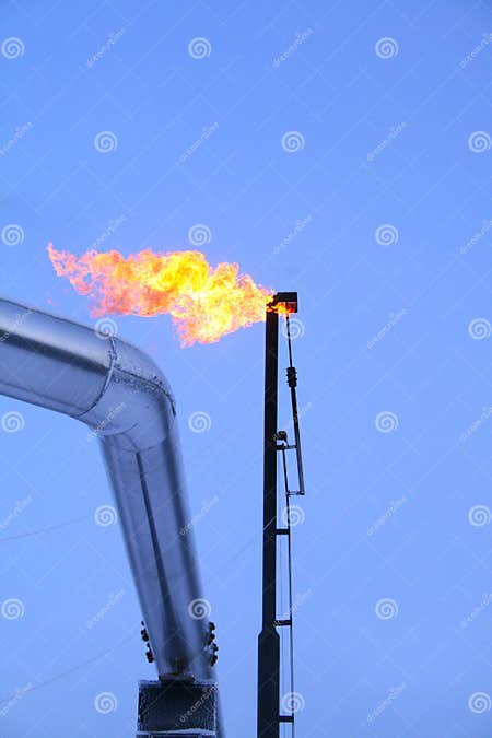 Flare Stack with Pipe on Left Stock Photo - Image of boom, petrol: 3694386
