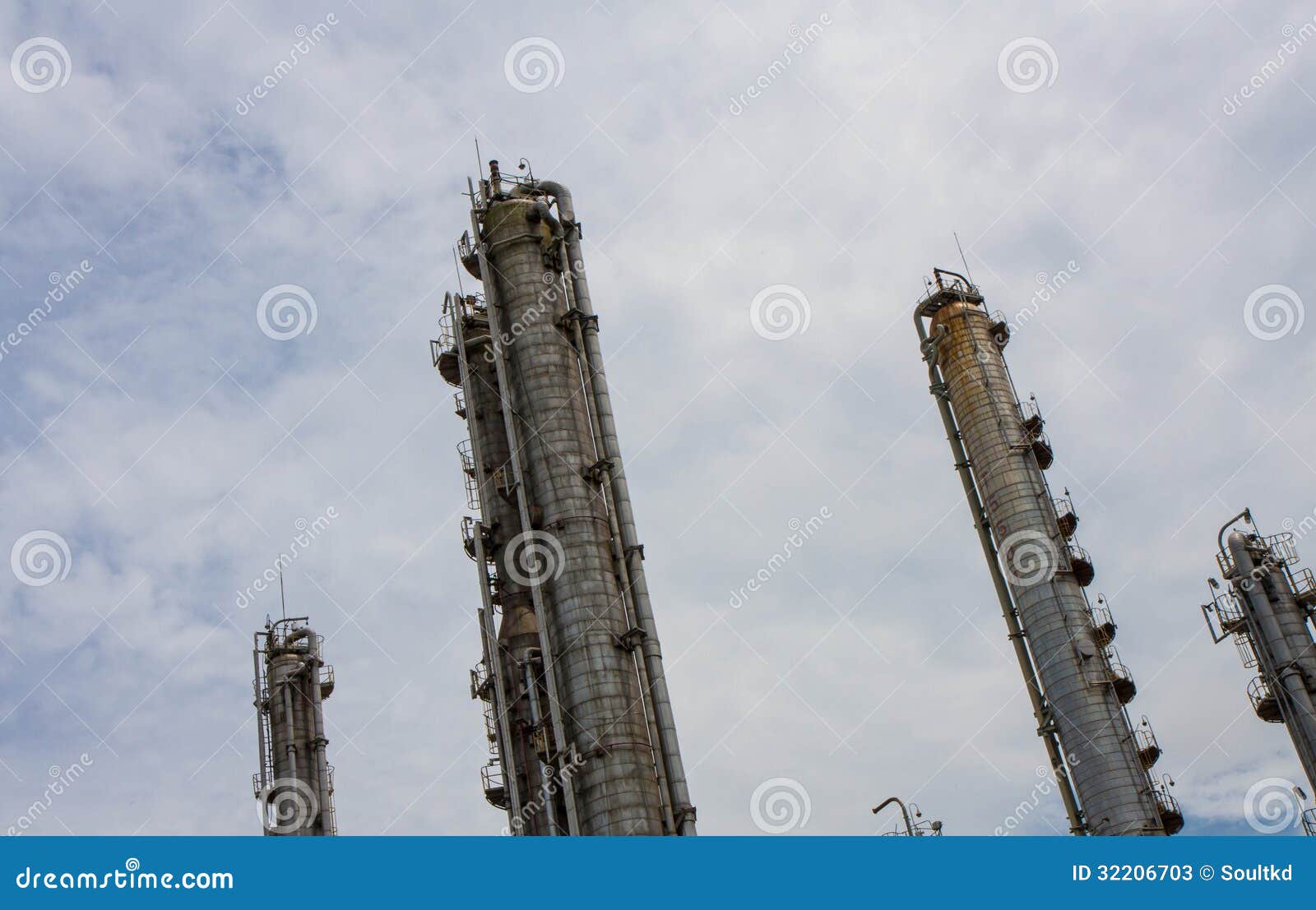 Flare Stack in the Refinery Pipe Line Stock Image - Image of machinery ...