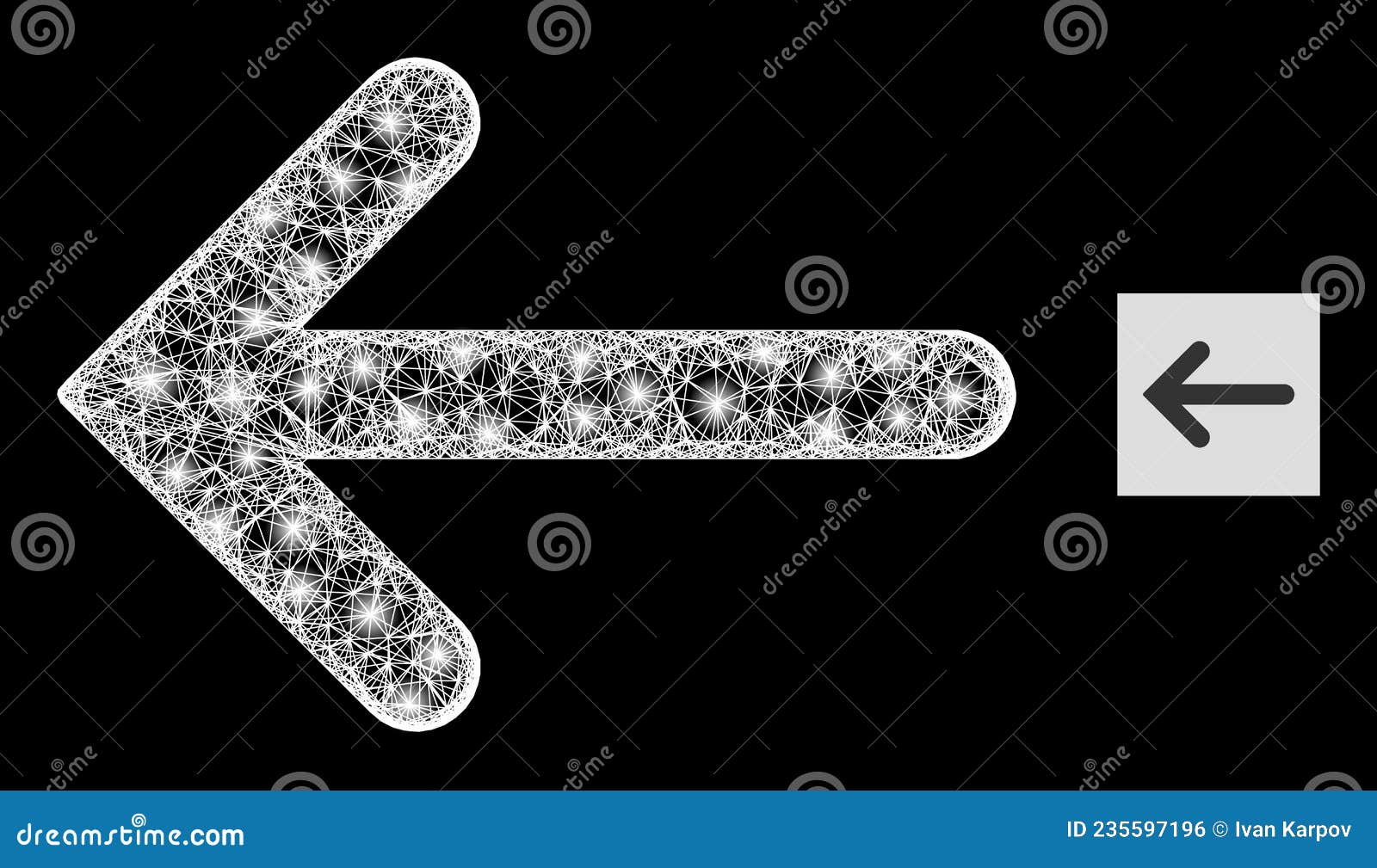 Constellation Net Mesh Left Arrow Icon with Glare Spots Stock Vector ...
