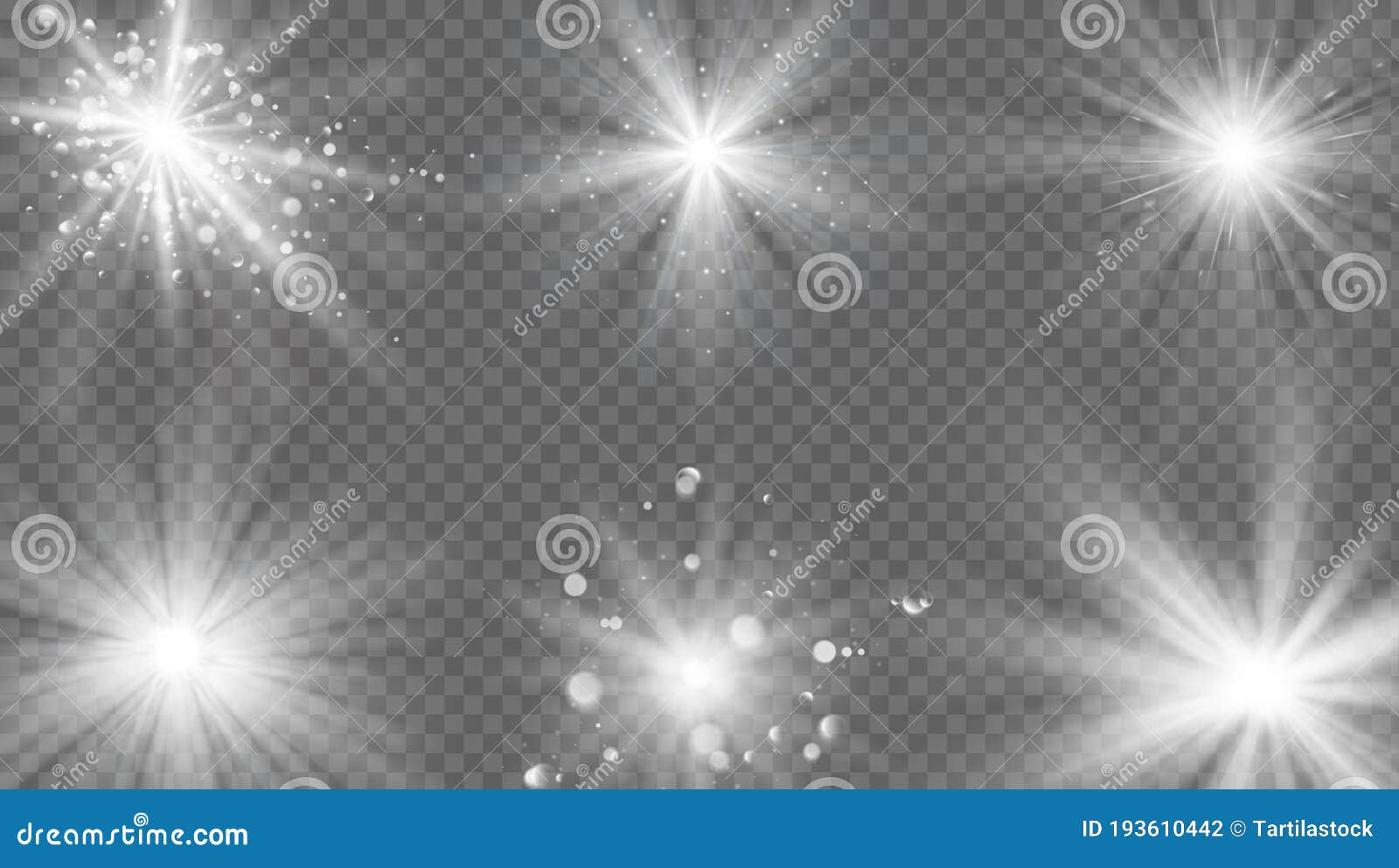 Flares and Rays Effect. White Light Burst, Star Sparkle Stock Vector ...