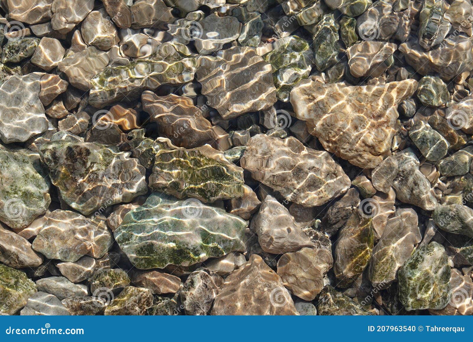 Flaring Light on Stones in Water Stock Photo - Image of pattern ...