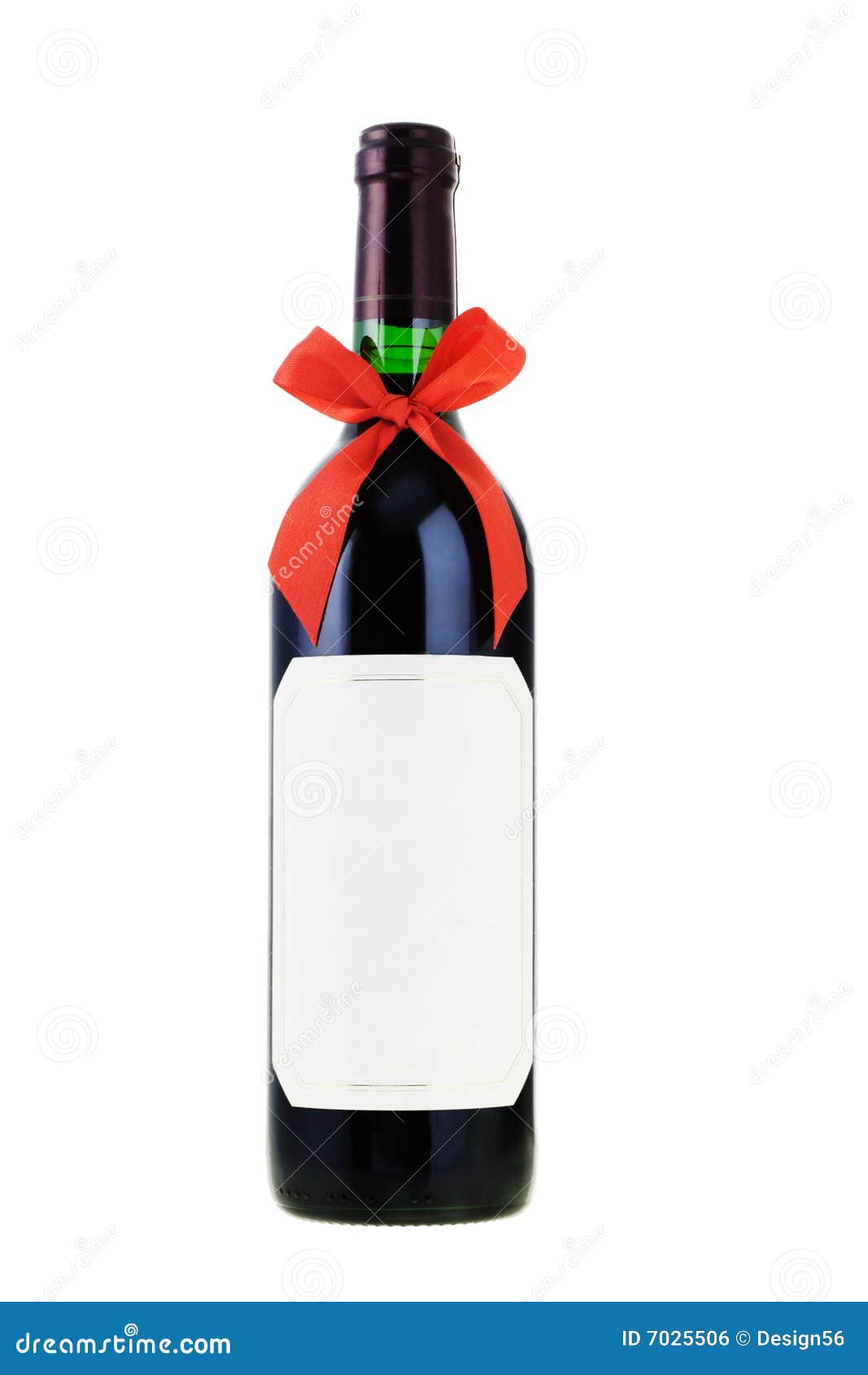Flasche Rotwein Mit Bogenfarbband Stockfoto - Bild von verziert, feier ...