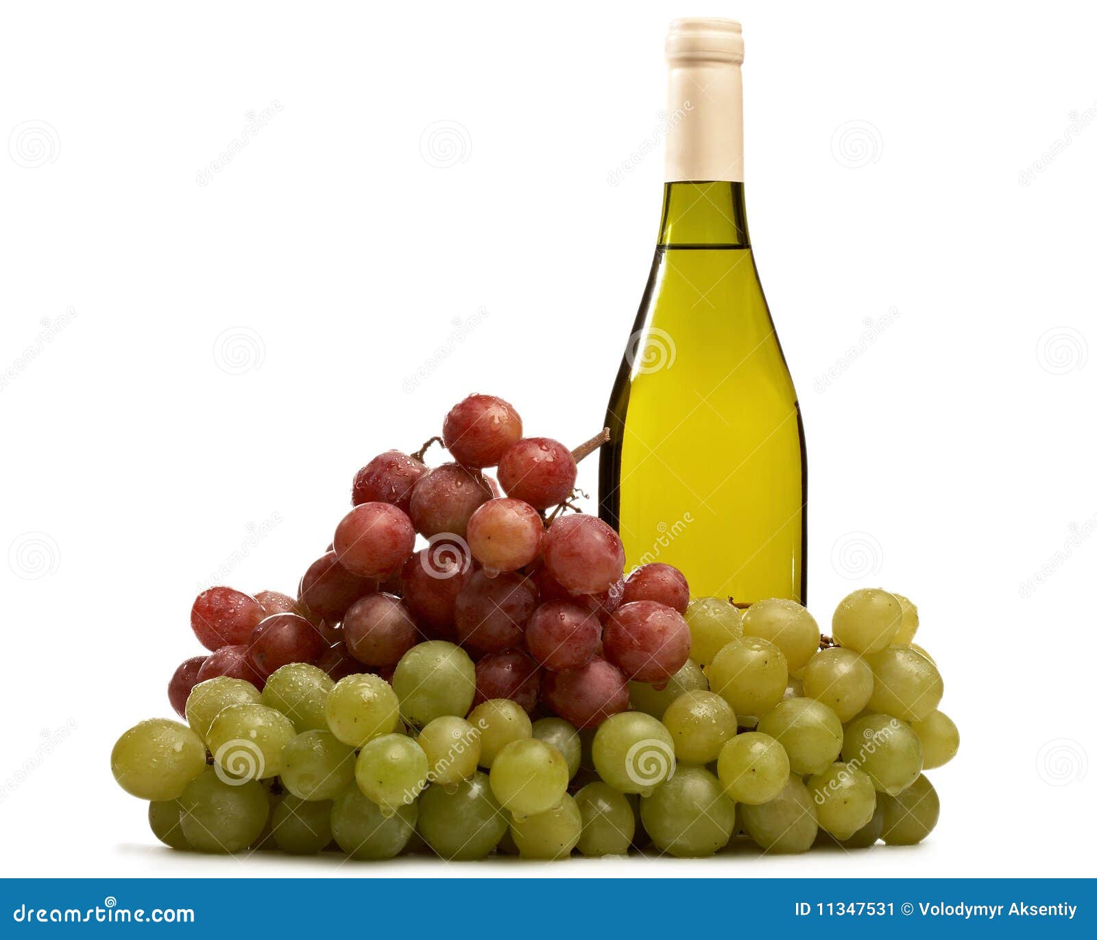 Flasche Wein Mit Den Trauben Getrennt Stockbild - Bild von becher ...