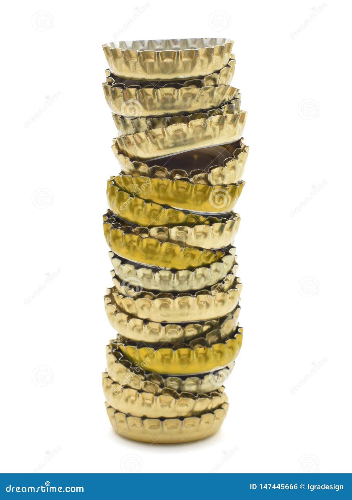 Metal Cap for Bottle in Stack Stock Photo - Image of gold, stamp: 147445666