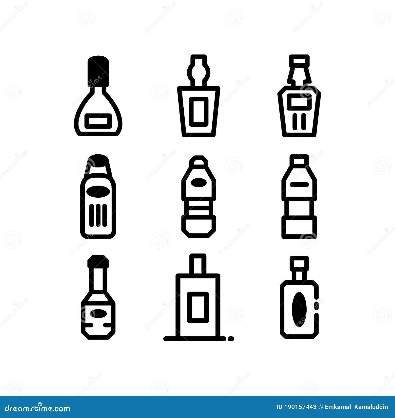 Flaschenikone Oder Logos Isolierte Zeichensymbolvektorillustration ...