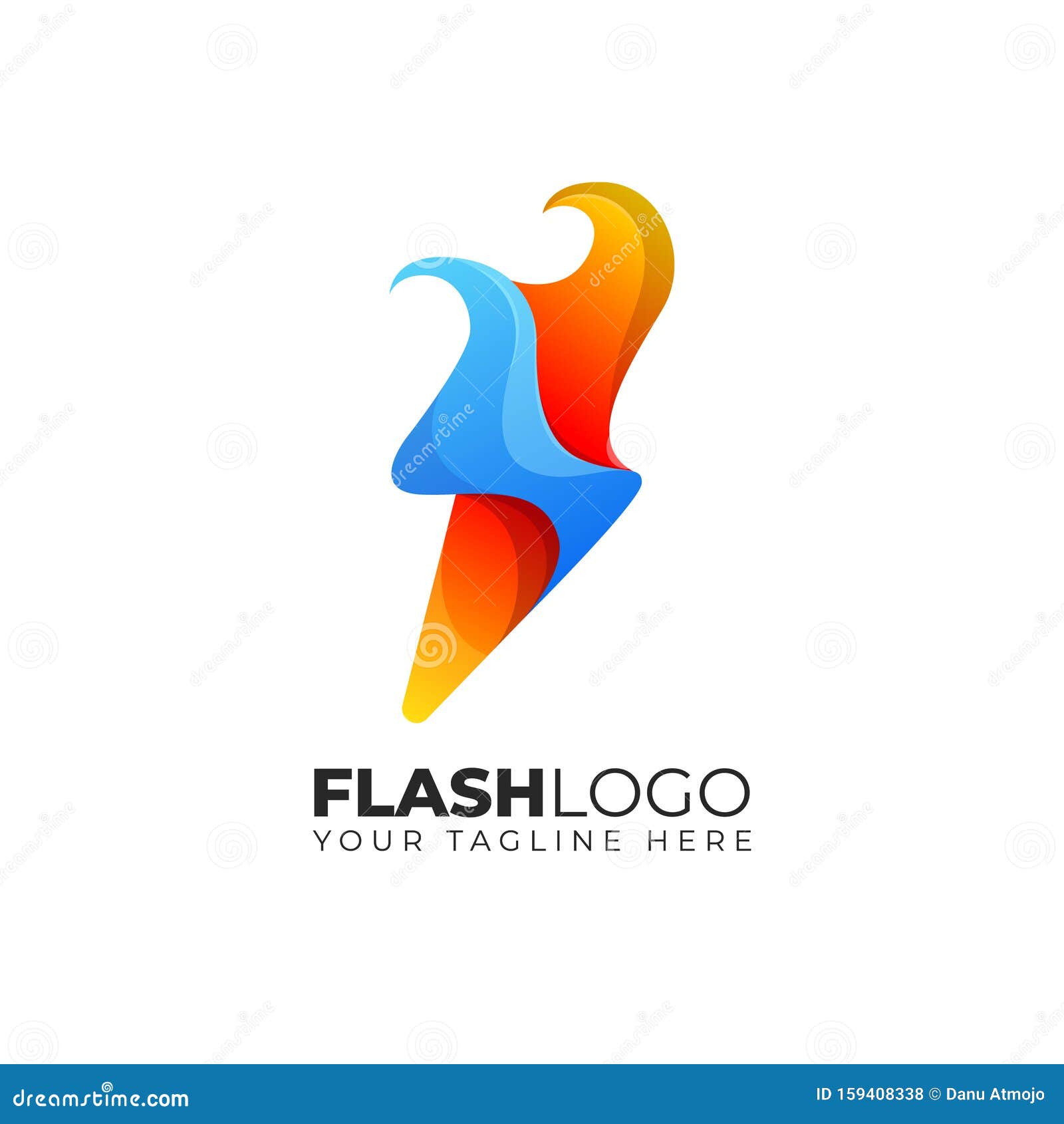 Flash Bolt Thunder Fire Flame Logo Design Stock Vector - Illustration ...