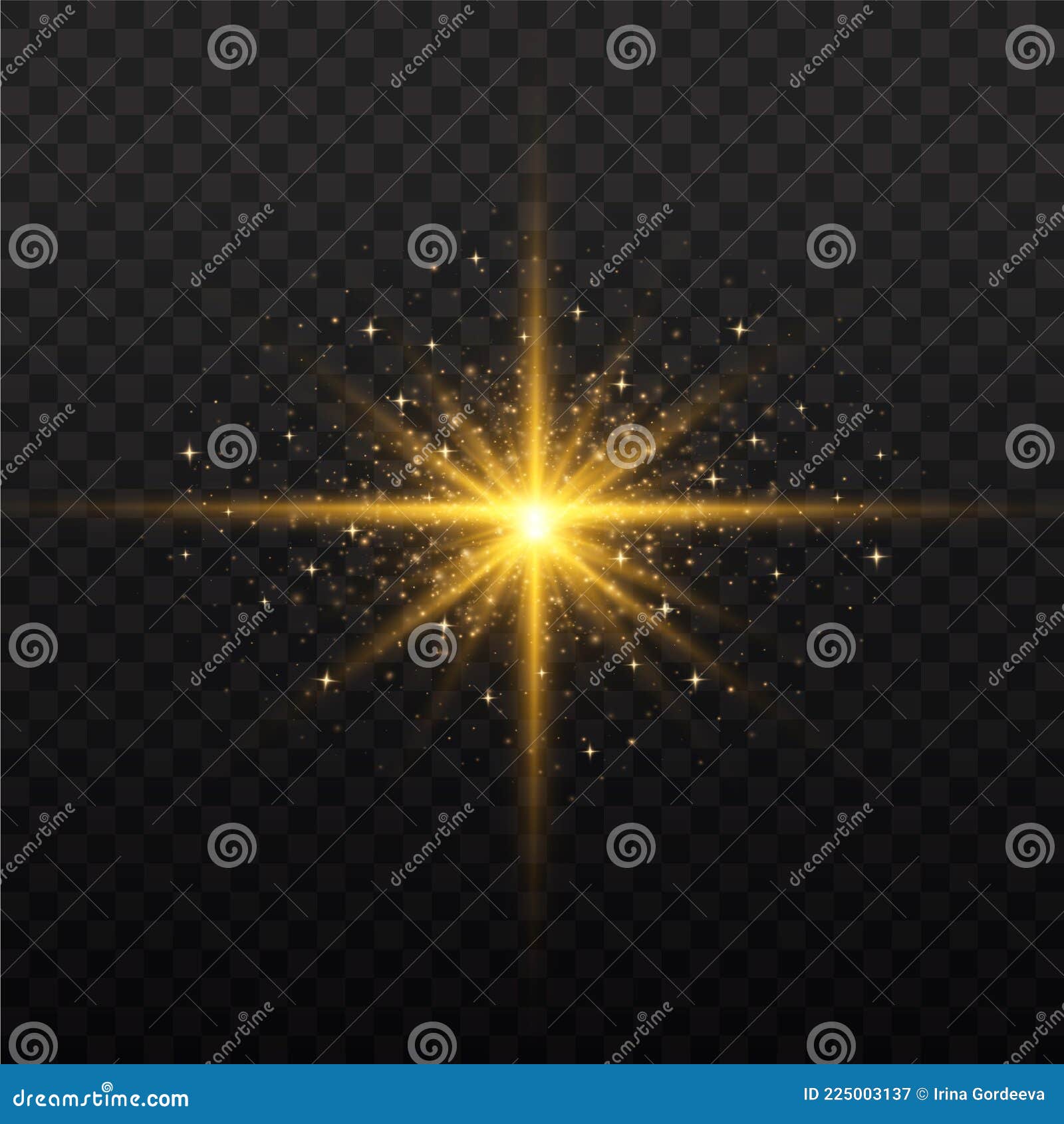 Flash Bright Star, Shining Sun, Sparkling Dust. Stock Vector ...