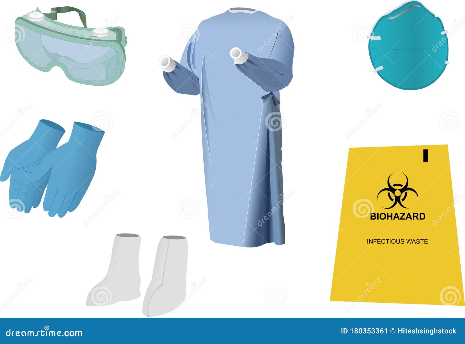 Vector Images of Personal Protective Equipment PPE Kit Stock Vector ...