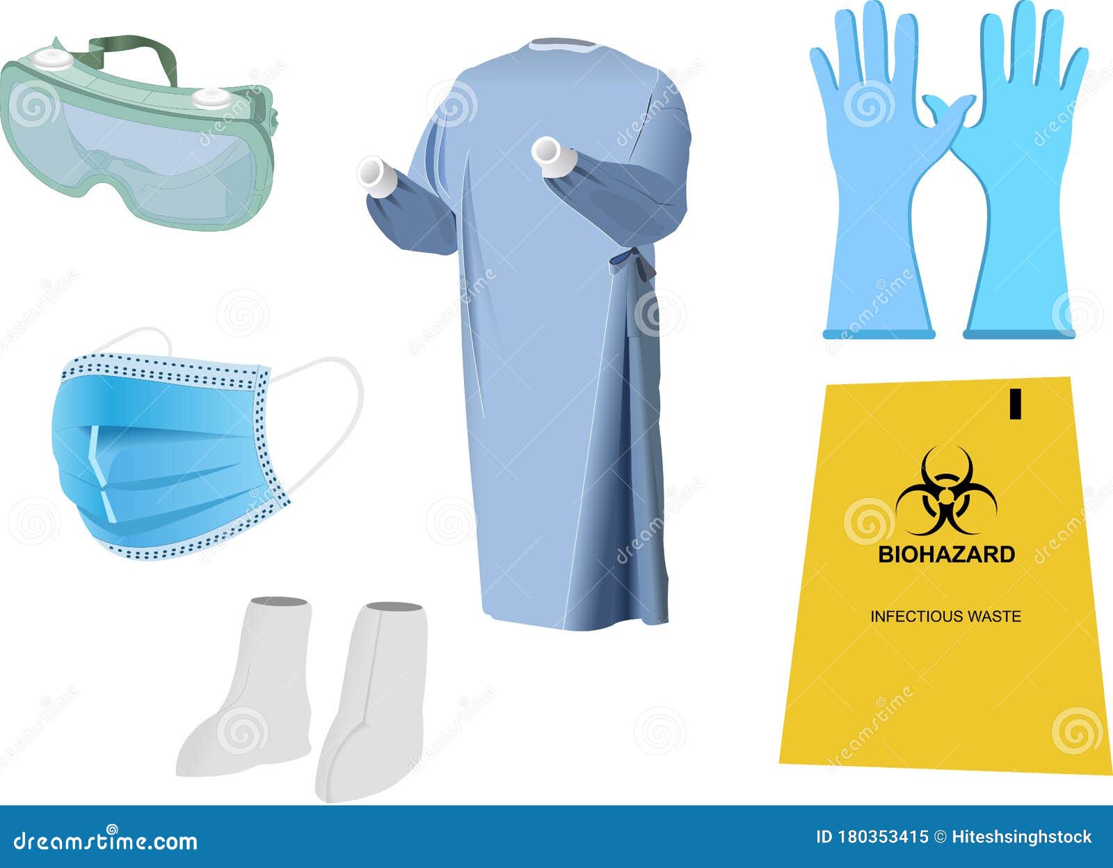 Vector Images of Personal Protective Equipment PPE Kit Stock Vector ...