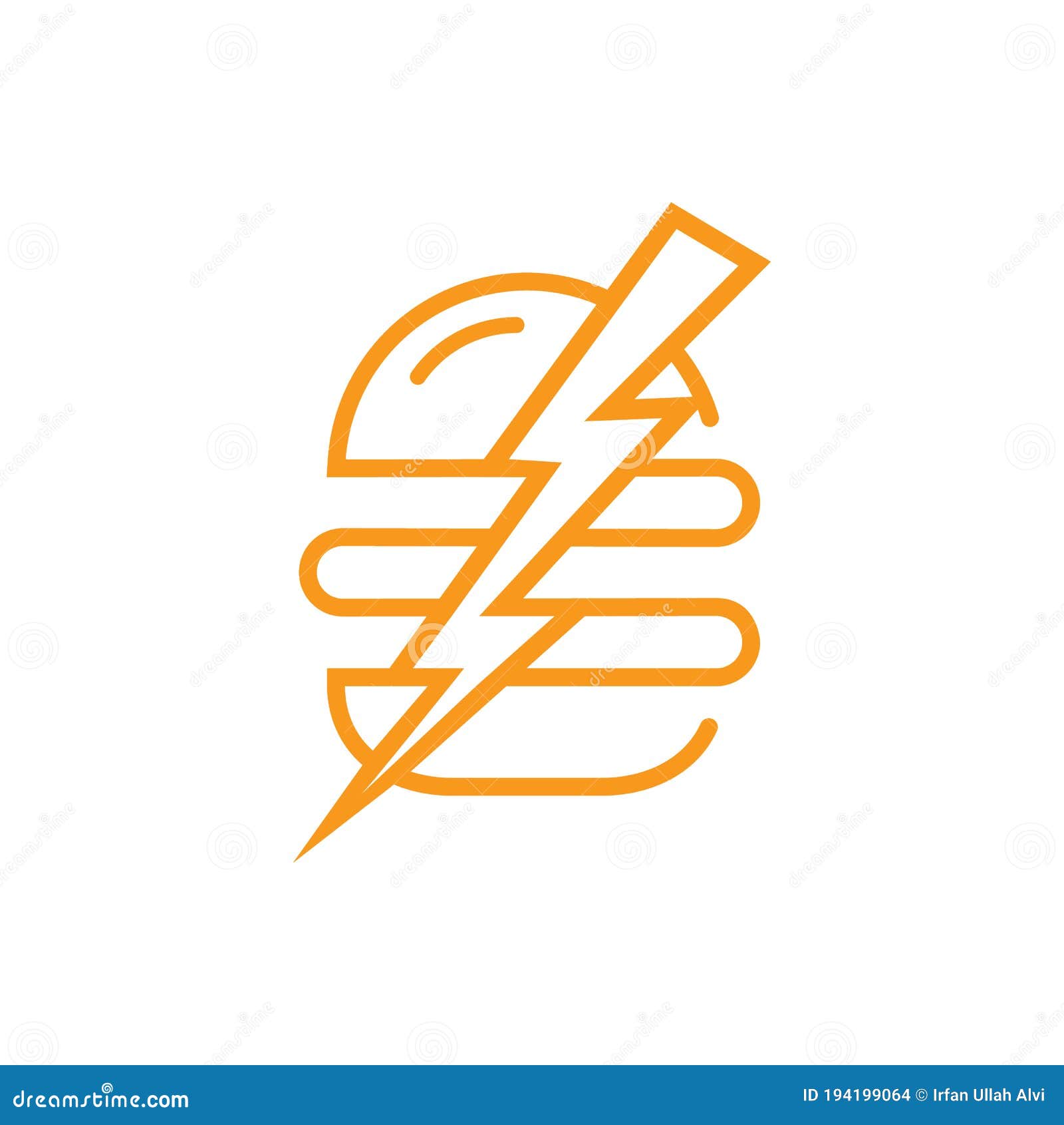 Flash Burger Vector Logo Design. Stock Vector - Illustration of bread ...