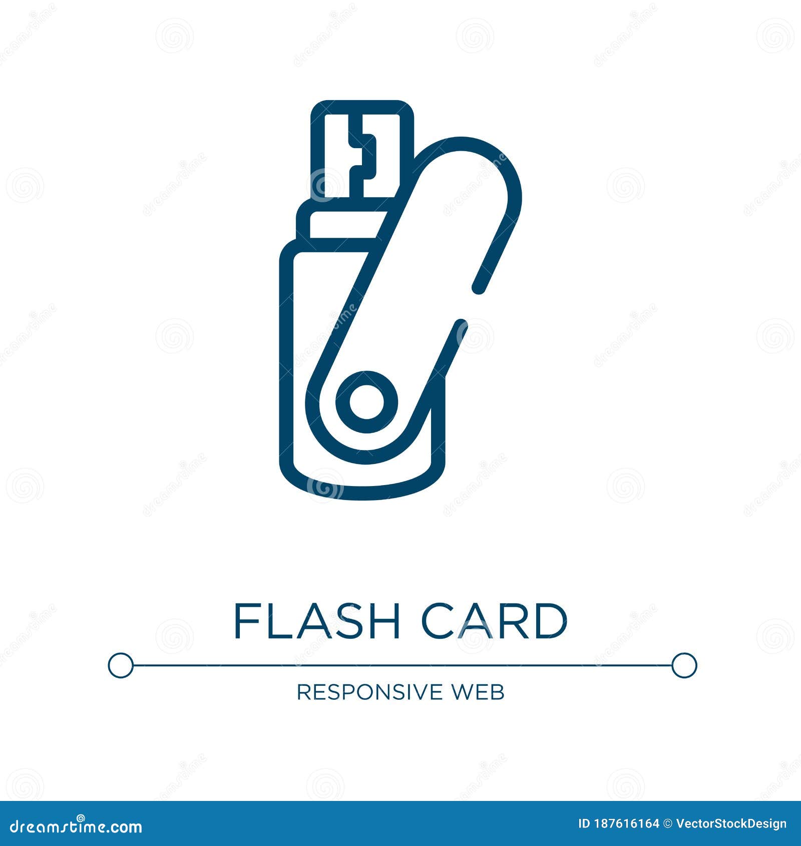 Flash Card Icon. Linear Vector Illustration from Computer and Hardware ...