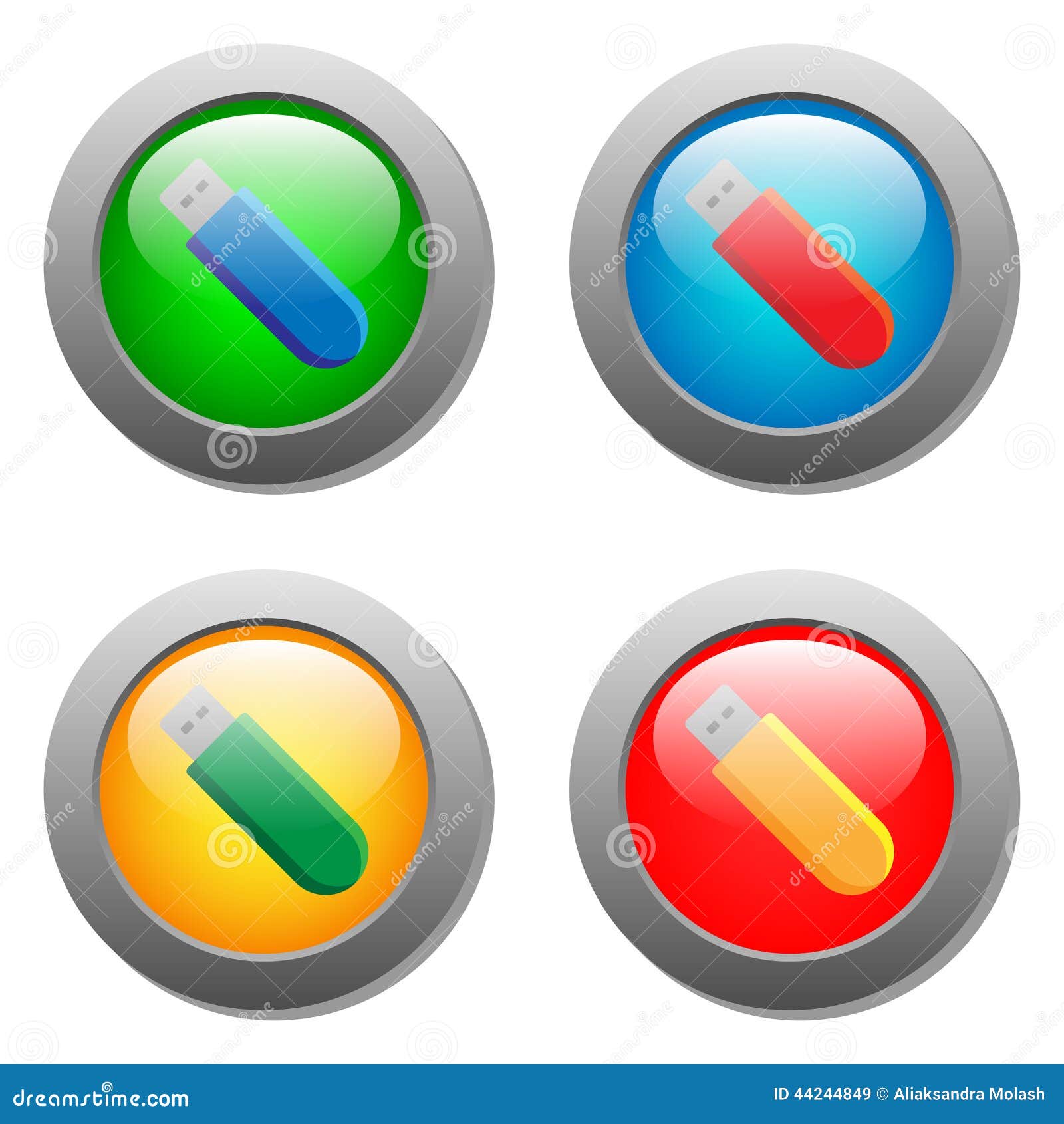 Flash Card Icon Set on Glass Buttons Stock Vector - Illustration of ...