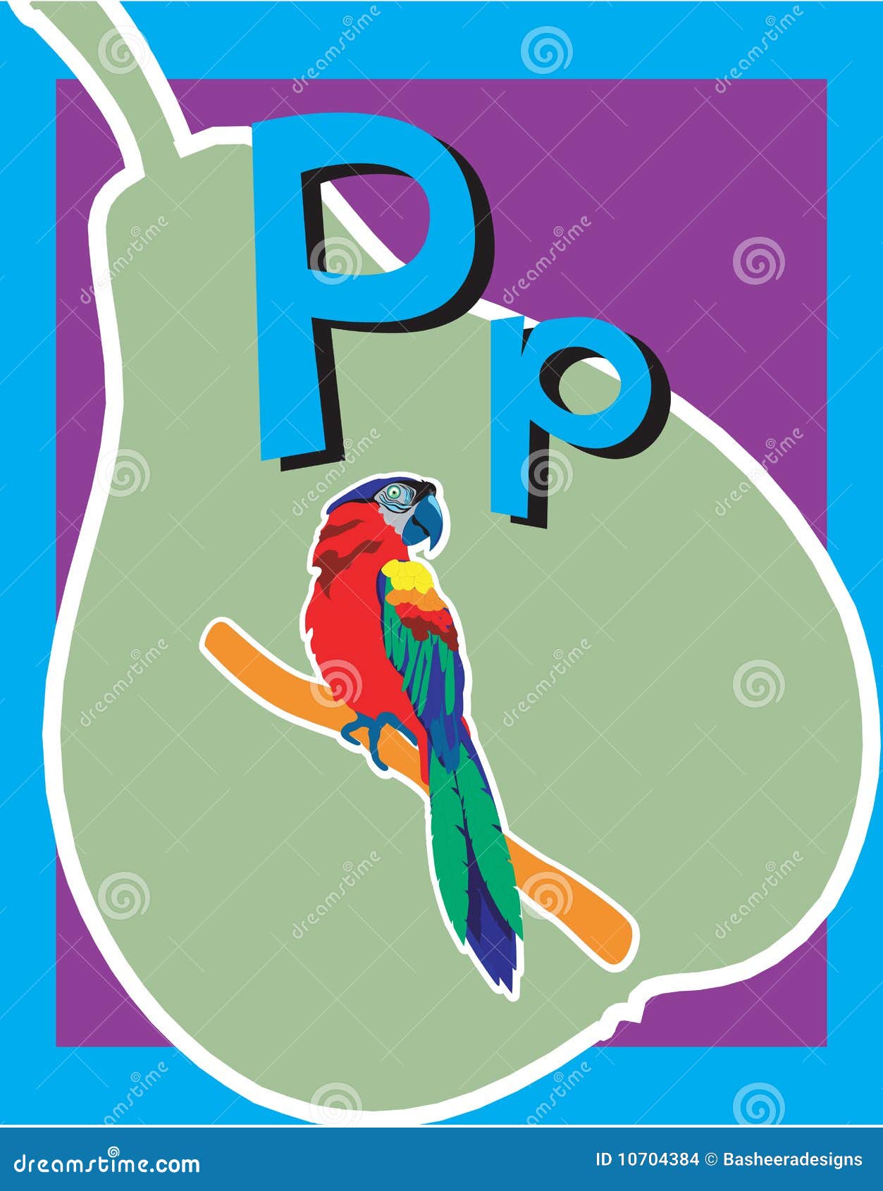 Flash Card Letter P nouns. stock vector. Illustration of design - 10704384