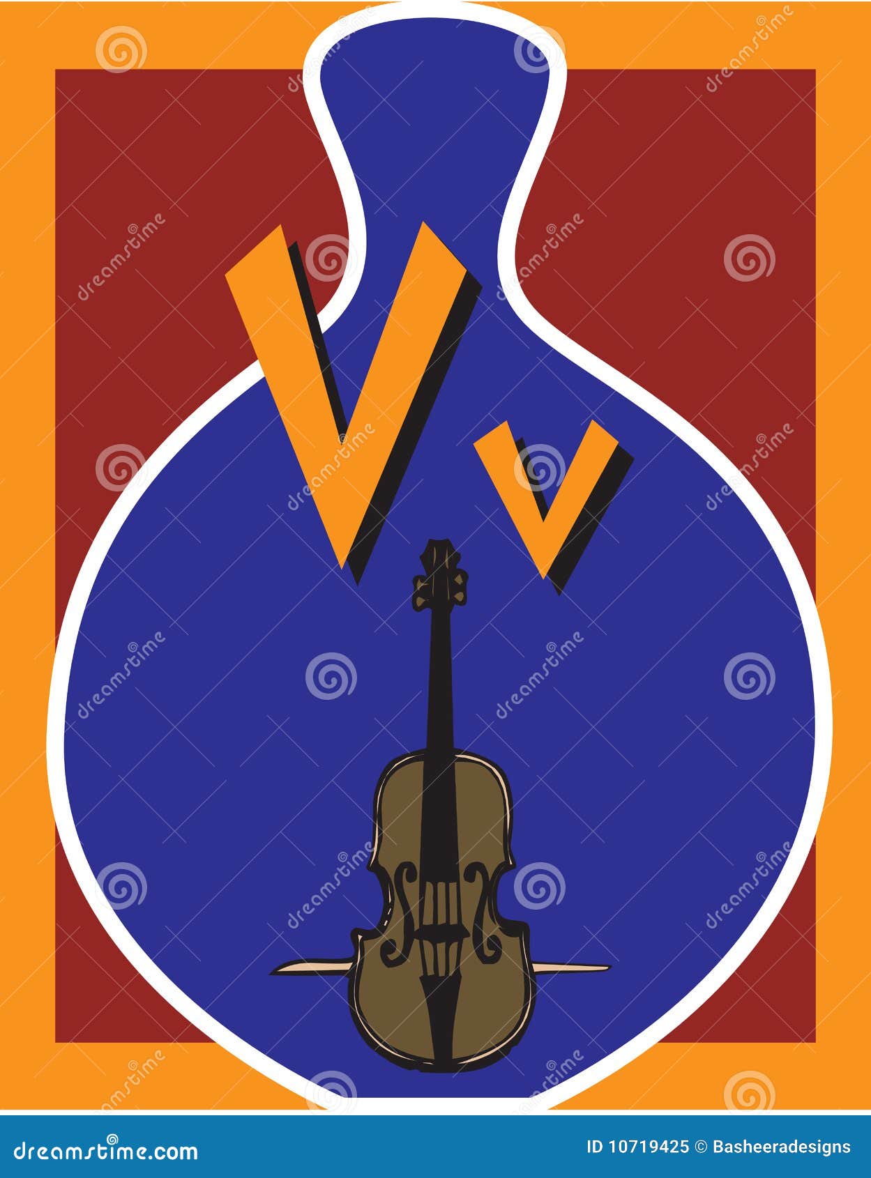 Flash Card Letter V Nouns Cartoon Vector | CartoonDealer.com #10719425