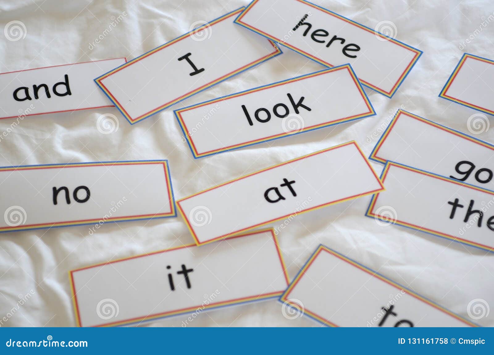 Flash Cards with First Words Stock Photo - Image of card, words: 131161758
