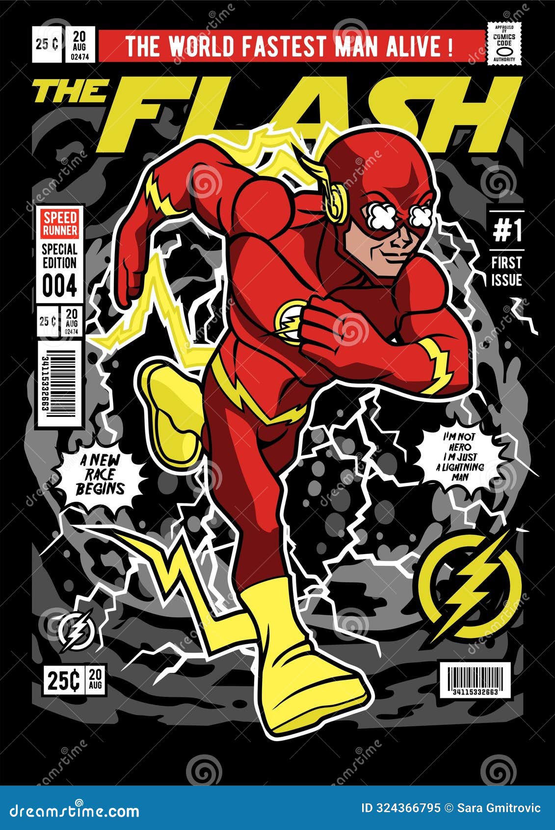 The Flash stock illustration. Illustration of design - 324366795