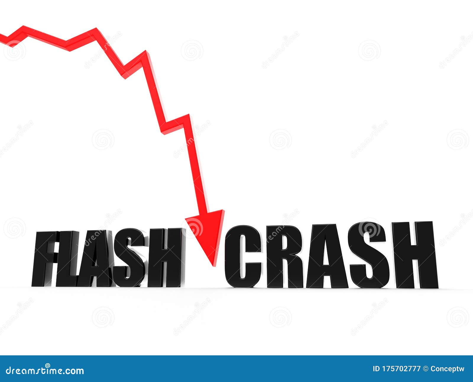 Flash Crash Text Word and Red Crashing Arrow Stock Illustration ...