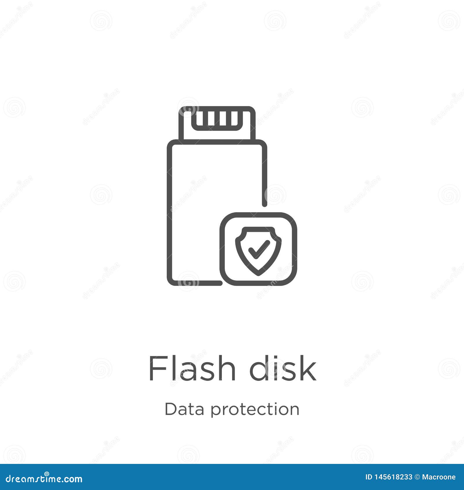 Flash Disk Icon Vector from Data Protection Collection. Thin Line Flash ...