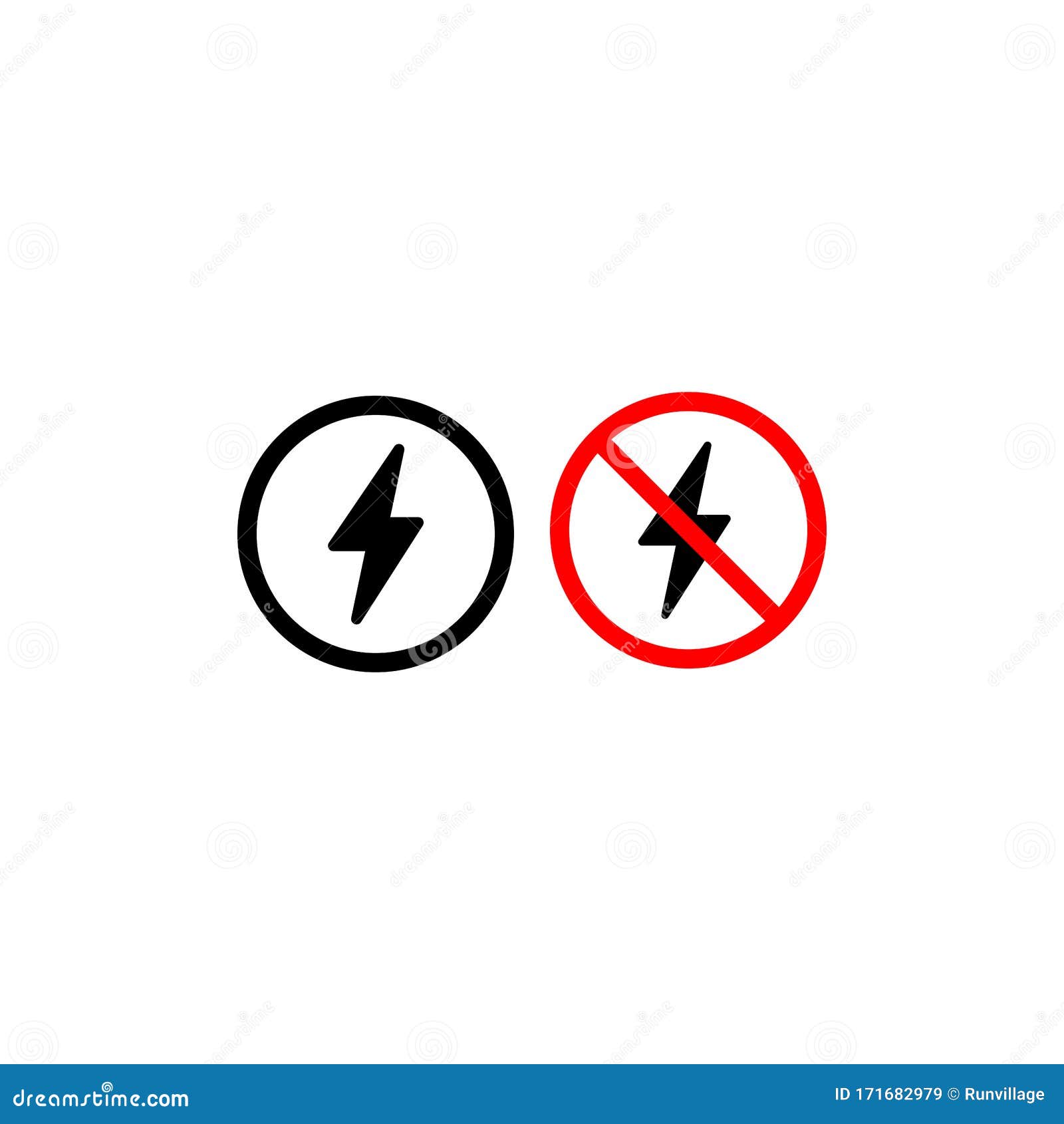 Flash and Do Not Use Flash Sign in Vector Stock Vector - Illustration ...