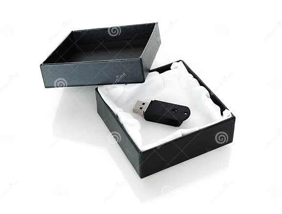 Flash drive in a box stock image. Image of modern, flash - 13892015