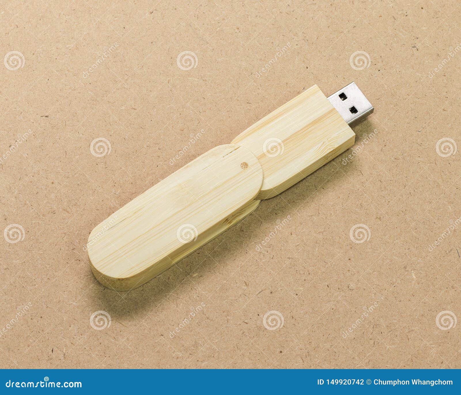 Flash Drive on Brown Cardboard Texture Background. USB Stick Made from ...