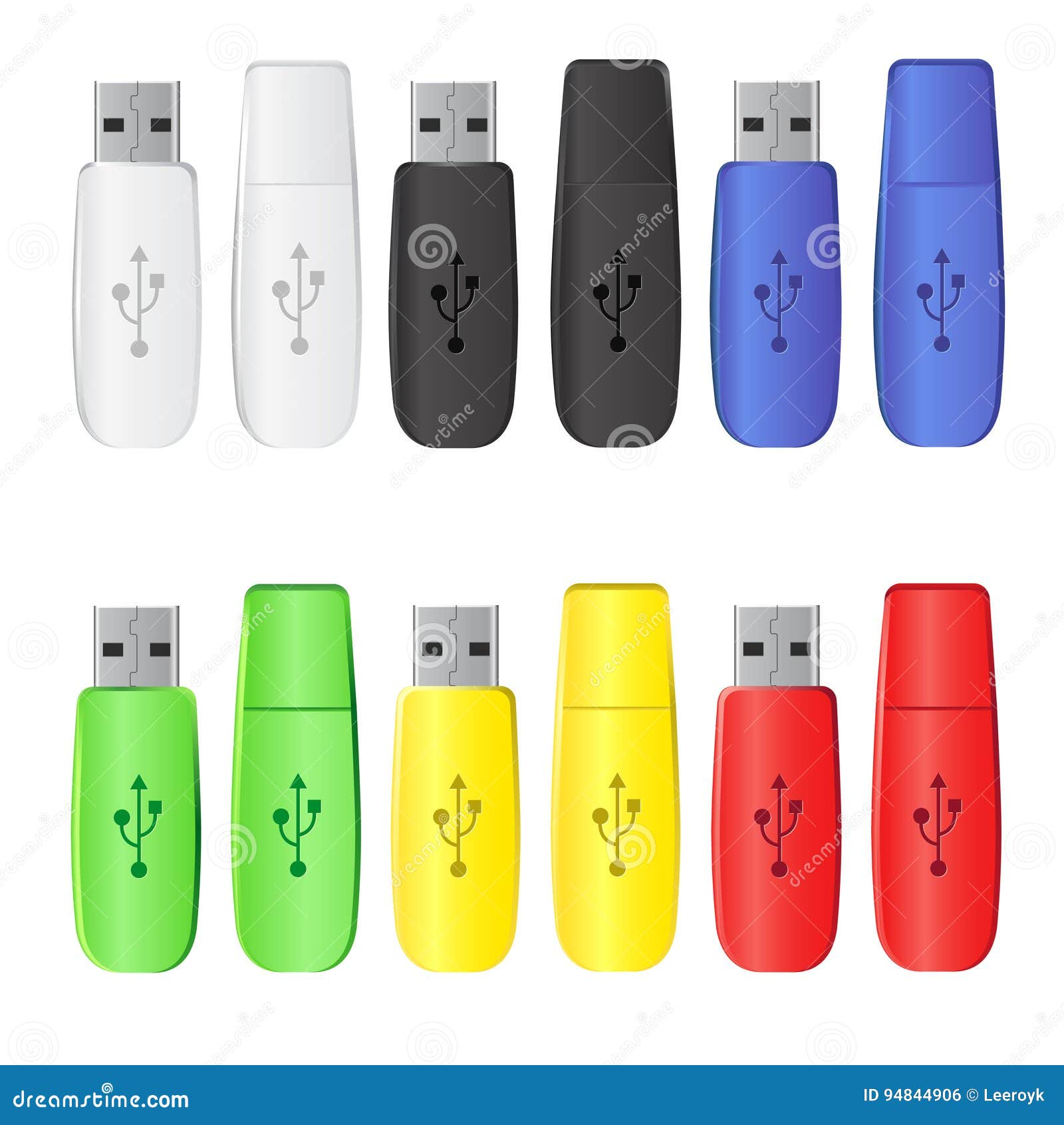Flash drive collection. stock vector. Illustration of connection - 94844906