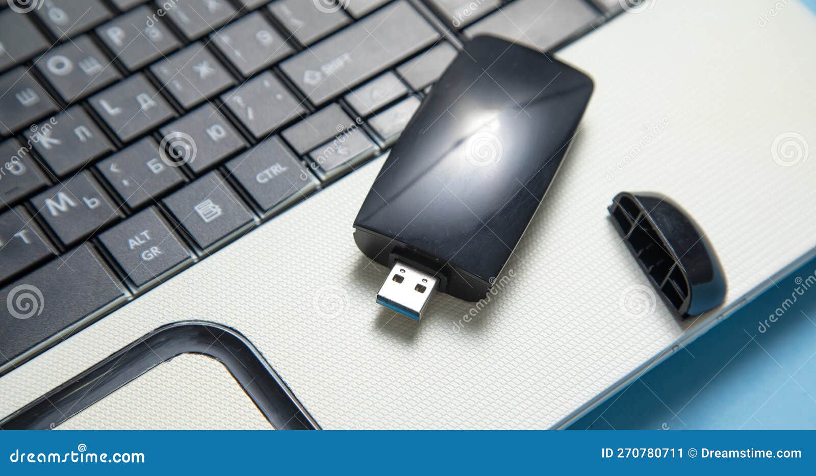 Flash Drive with a Computer Keyboard Stock Image - Image of memory ...