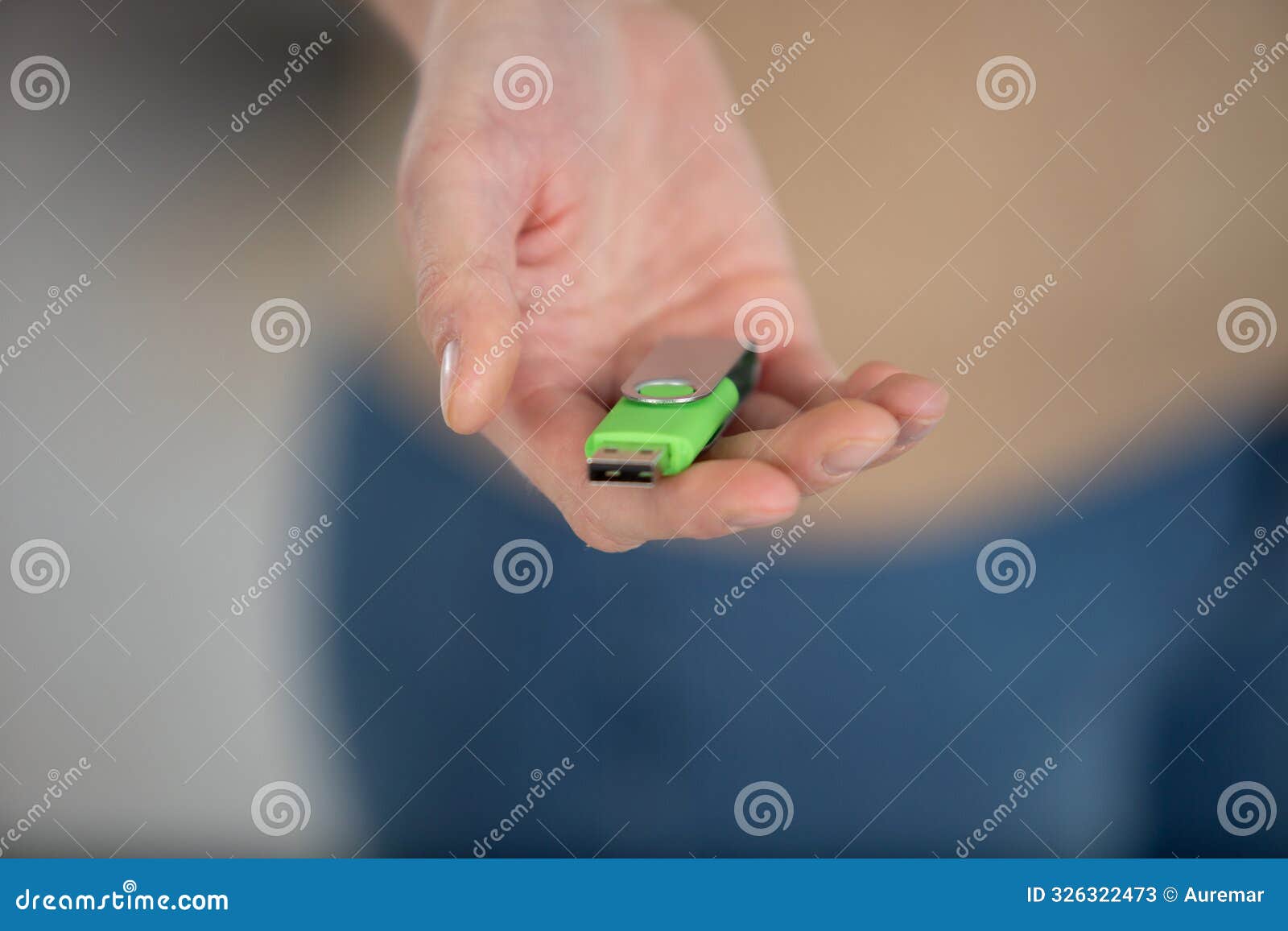 Flash Drive in Hand Isolated on White Background Stock Image - Image of ...