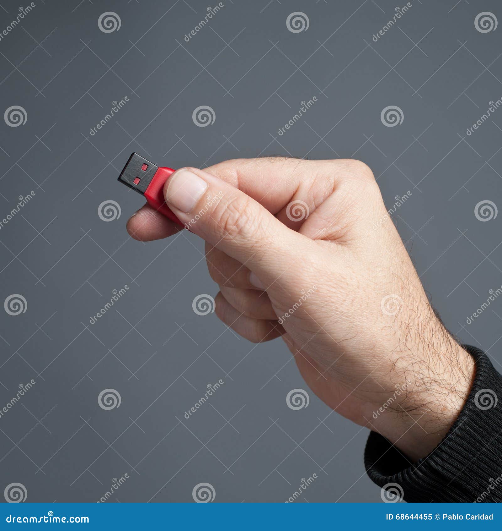Flash drive in hand stock image. Image of connection - 68644455