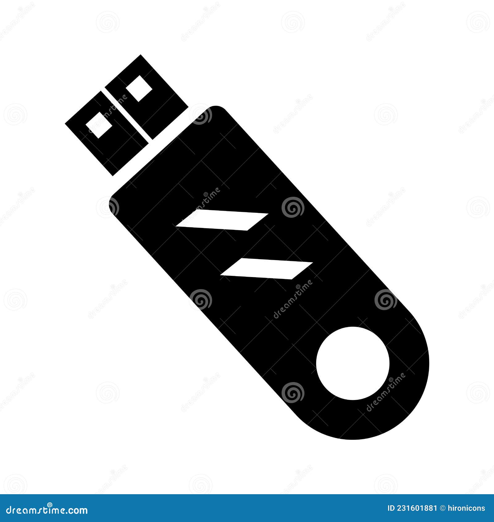 Flash, Drive Icon. Black Vector Graphics Stock Vector - Illustration of ...