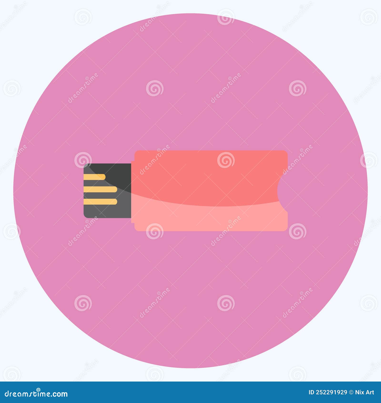 Flash Drive Icon in Trendy Flat Style Isolated on Soft Blue Background ...