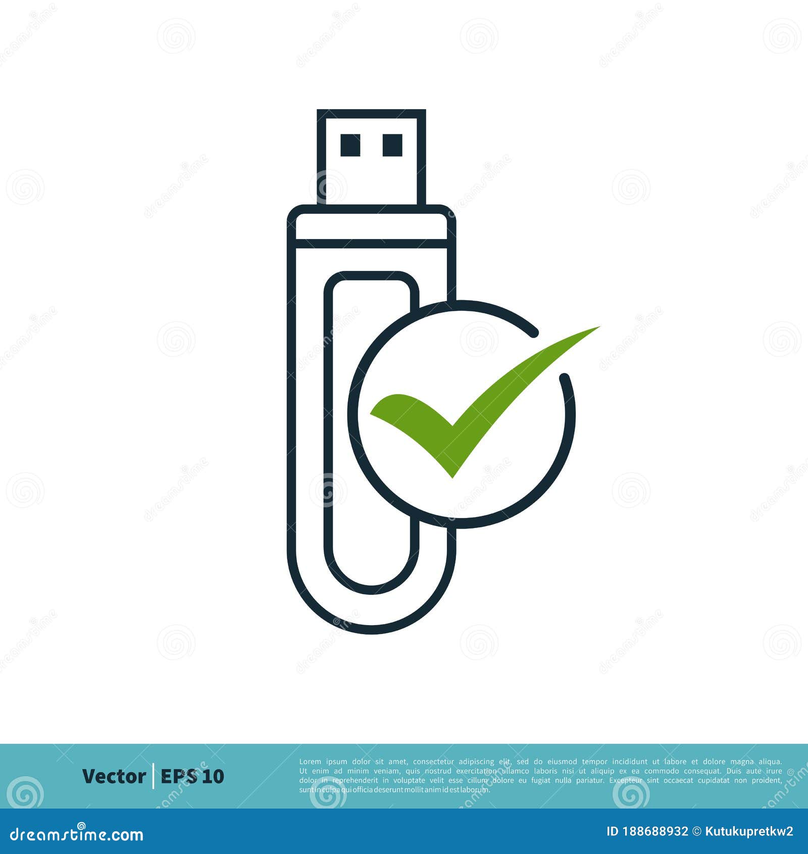 Flash Drive Line Art Icon Vector Logo Template Illustration Design ...