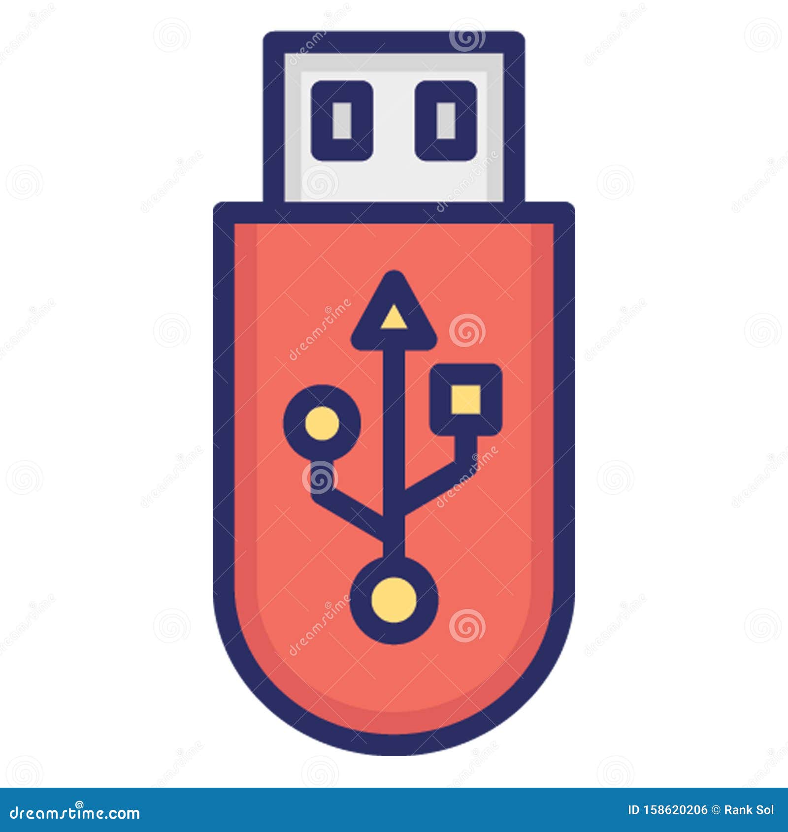 Flash Drive, Memory Isolated Vector Icon Which Can Easily Modify or ...