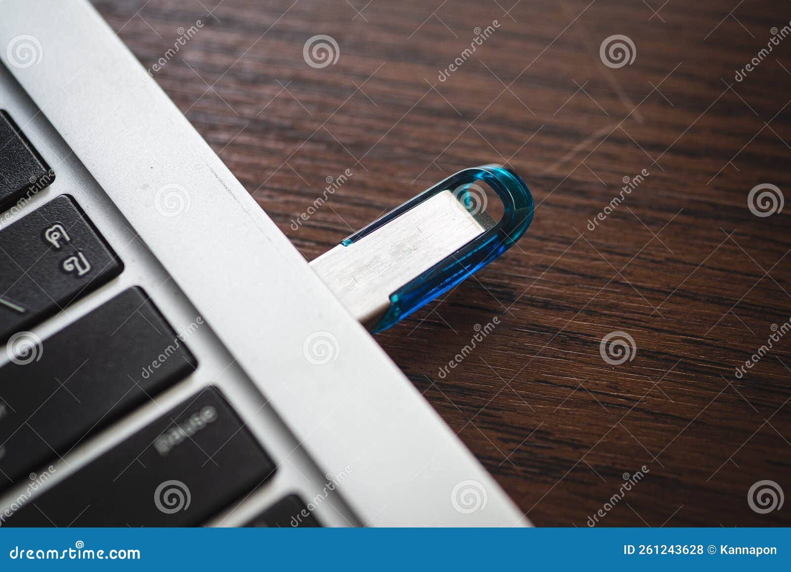 The Flash Drive is Plugged into the Laptop Stock Photo - Image of ...